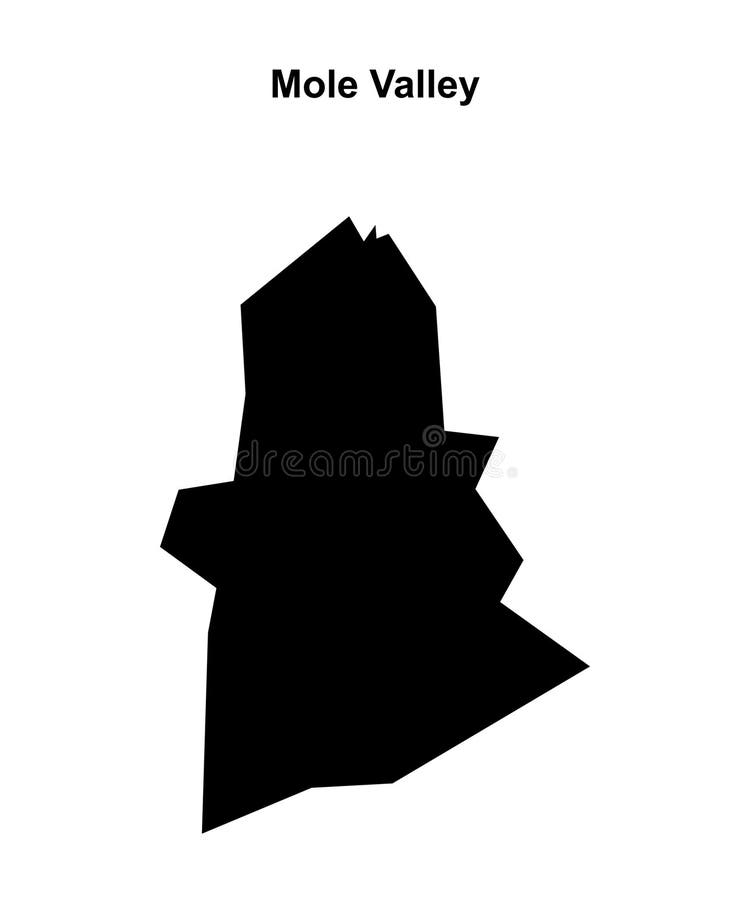 Mole Valley outline map stock vector. Illustration of vector - 371645198