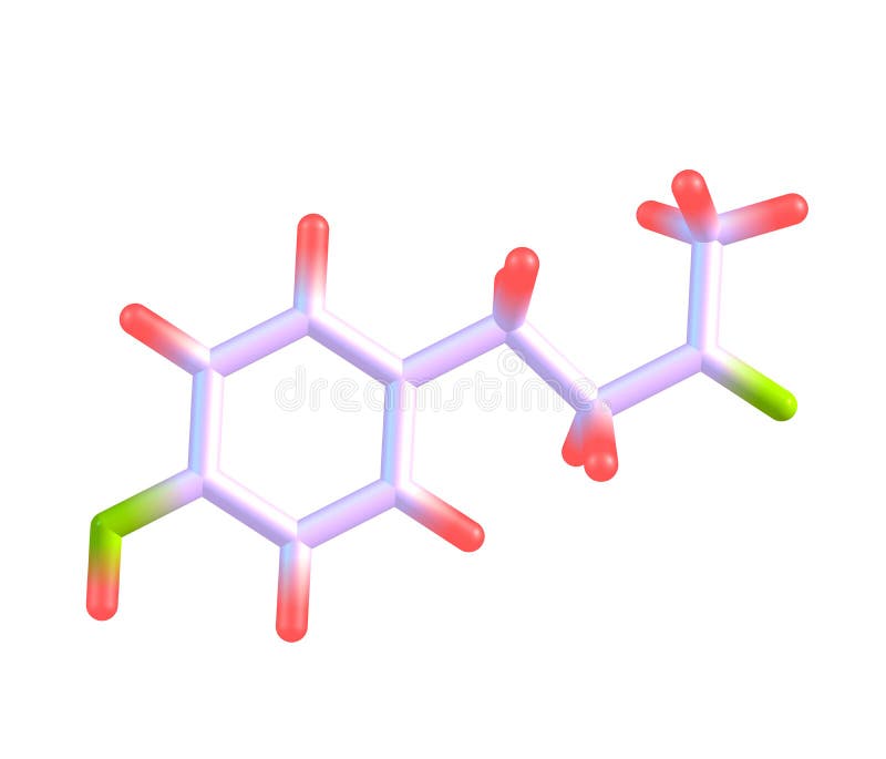 Molecola Del Chetone Del Lampone Isolata Su Bianco Illustrazione di ...