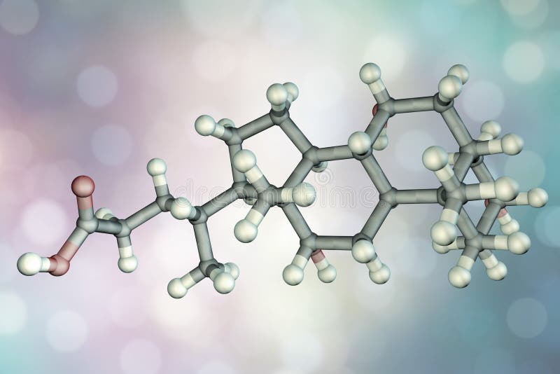 Molecola Di Croato Acido Colico. Componente Principale Di Acido Biliare ...