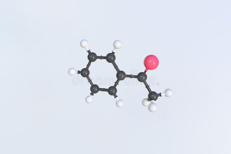 Molecola Di Acetofenone Modello Molecolare Concettuale. Rendering 3d ...