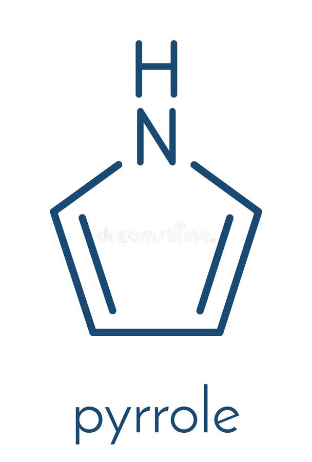 Molecola Organica Pirrolo Eterociclica Illustrazione Vettoriale ...