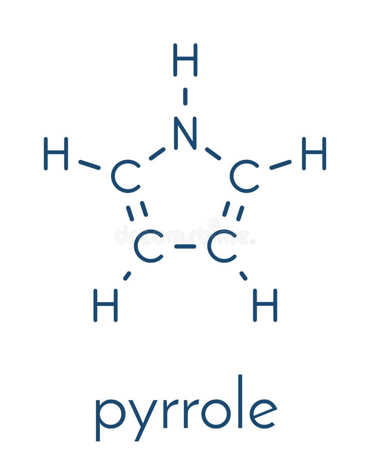 Molecola Organica Pirrolo Eterociclica. Illustrazione di Stock ...