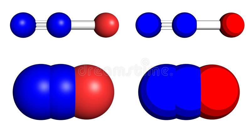Struttura 3d Del Protossido D'azoto, Conosciuta Comunemente Come Gas ...
