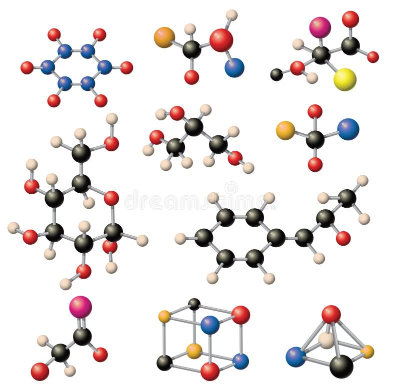 De Kleurrijke Moleculaire Structuren In De Vorm Van Gebied Structureren ...