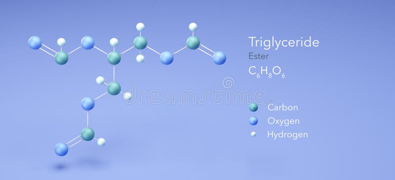 Moleculaire Triglyceriden Ester 3d Model Structuurformule En Atomen Met ...