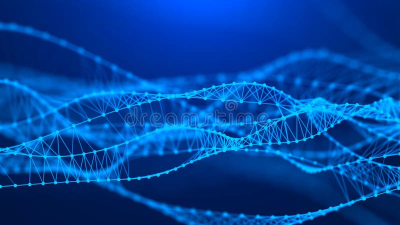 Molecular Background with DNA. Network Concept with Connecting Dots and ...