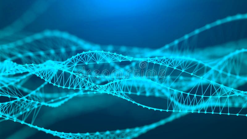 Molecular Background with DNA. Network Concept with Connecting Dots and ...