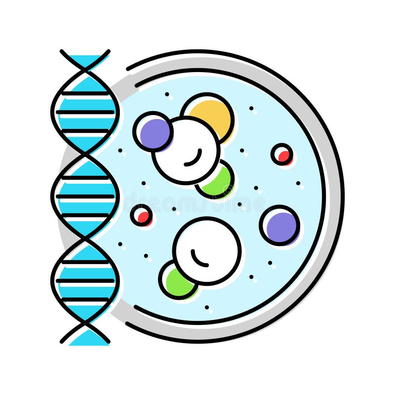 Molecular Biology Cryptogenetics Color Icon Vector Illustration Stock ...