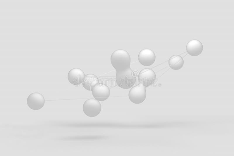 Molecular Bonds, Round Molecules are Connected with Each Other by Thin ...