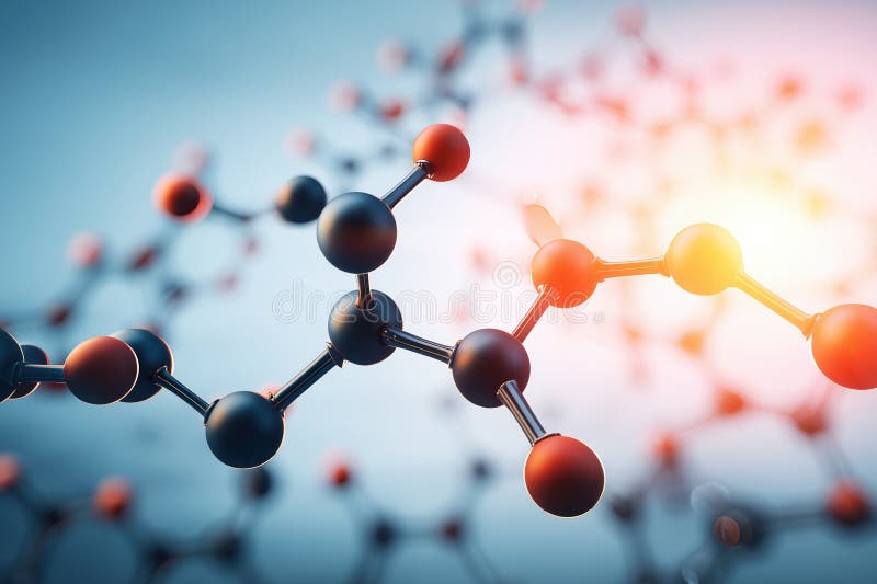 Molecular Chain in Abstract Style. 3D Connected Atoms for Science ...