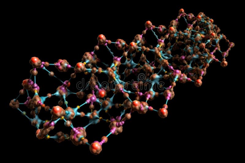 Molecular Chain, with Each Atom and Bond Visible in High-resolution ...