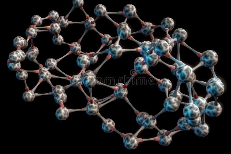 Molecular Chain, with Each Atom and Bond Visible in High-resolution ...