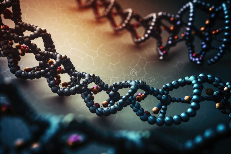 Molecular Chains of Dna, Forming Intricate Patterns and Shapes Stock ...