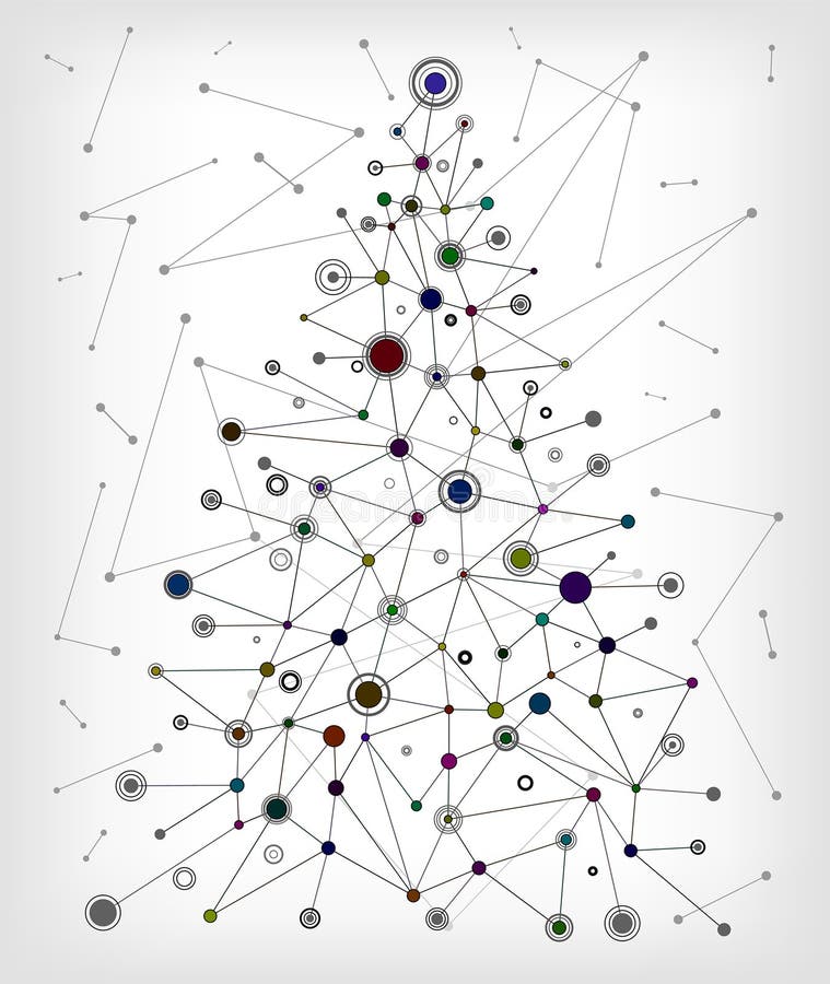 Molecular christmas tree stock vector. Illustration of element - 79814599
