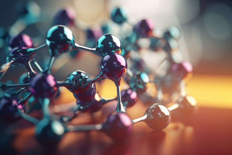 Molecular Closeup. Generate Ai Stock Illustration - Illustration of ...