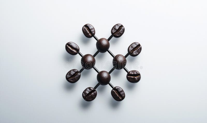 Molecular Coffee Structure Composed of Coffee Beans Connected in a Grid ...