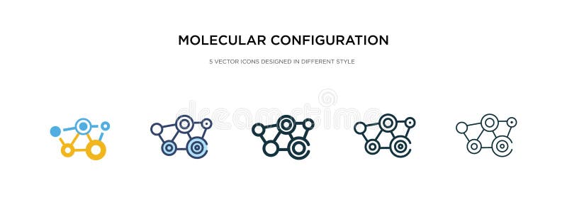 Molecular Configuration Icon in Different Style Vector Illustration ...