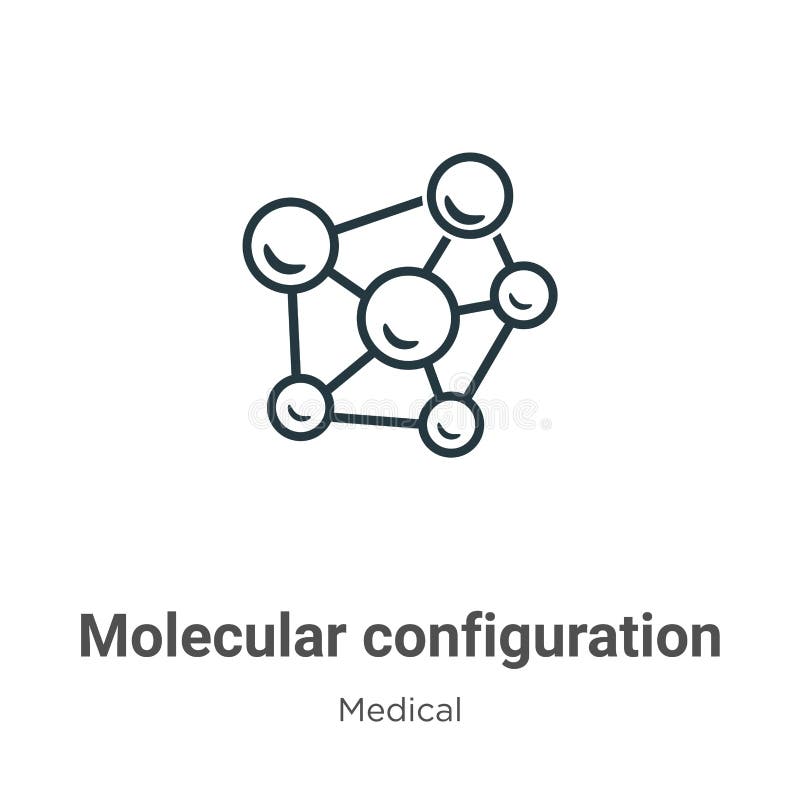 Molecular Configuration Outline Vector Icon. Thin Line Black Molecular ... Molecular Configuration Outline Vector Icon. Thin Line Black Molecular ...