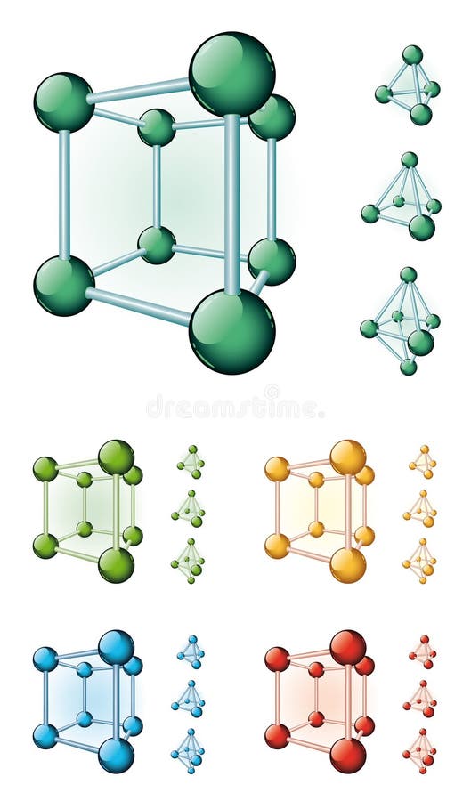 Molecular cube stock vector. Illustration of tetrahedron - 23031753