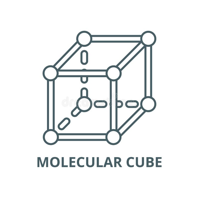 Molecular cube line icon stock vector. Illustration of atom - 166363589