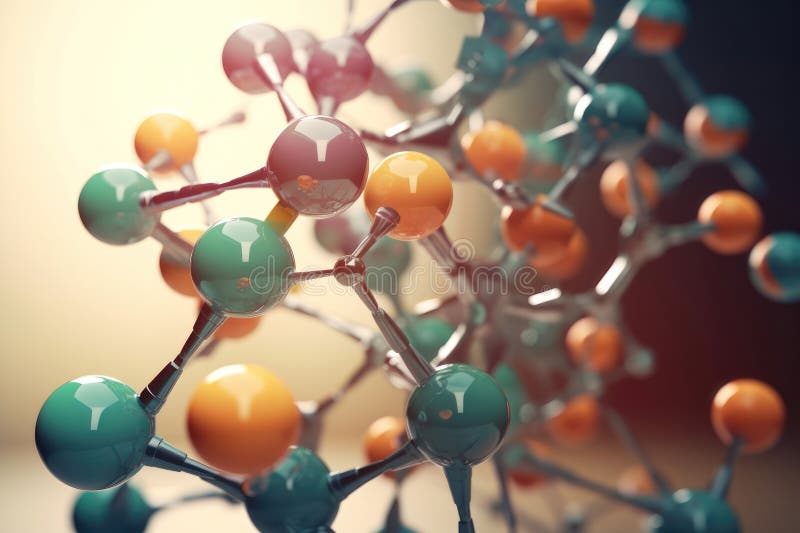 Molecular Design Closeup. AI Generated Stock Illustration ...