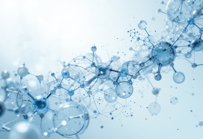Molecular Design on a White and Light Blue Background. Stock ...