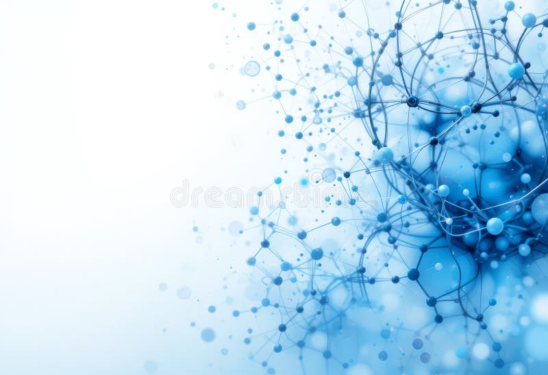 Molecular Design on a White and Light Blue Gradient Background. Stock ...
