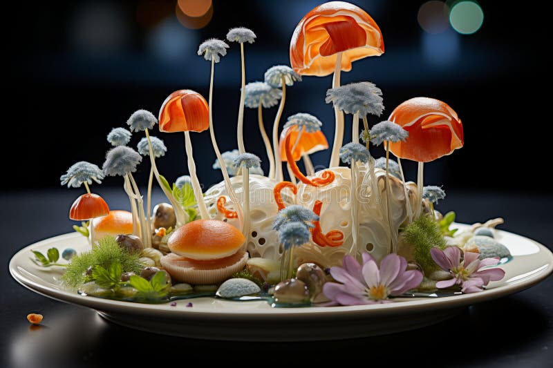 Molecular Dessert Presentation Innovating Sweet Culinary Artistry Stock ...