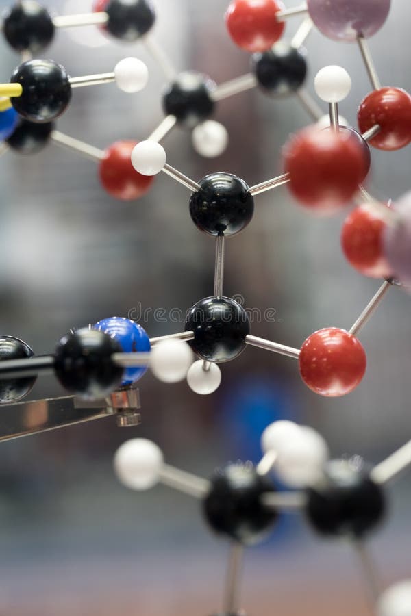 Molecular, DNA and Atom Model in Science Research Lab Stock Image ...