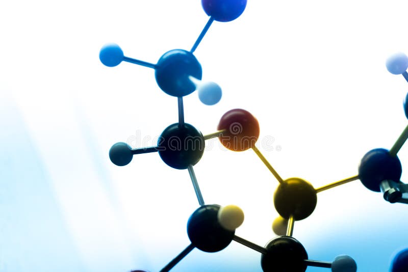 Molecular, DNA and Atom Model in Science Research Lab Stock Image ...