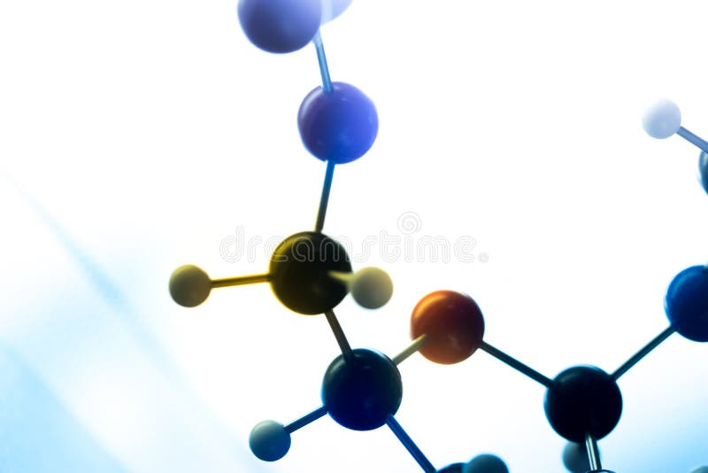Molecular, DNA and Atom Model in Science Research Lab Stock Image ...