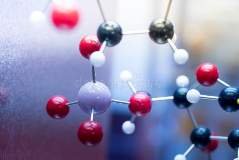 Molecular, DNA And Atom Model In Science Research Lab Stock Image ...