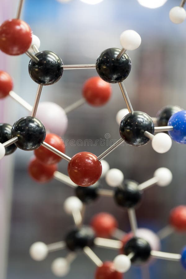 Molecular, DNA and Atom Model in Science Research Lab Stock Photo ...