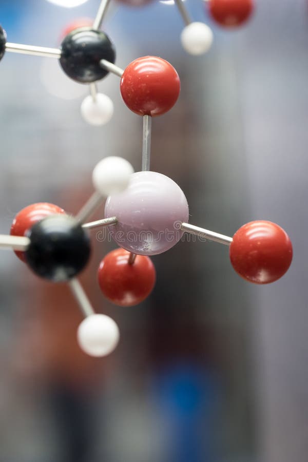 Molecular, DNA and Atom Model in Science Research Lab Stock Image ...