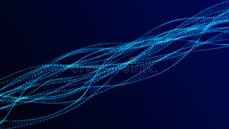 Molecular DNA Structure. Sound Wave of Particles. Network Connections ...