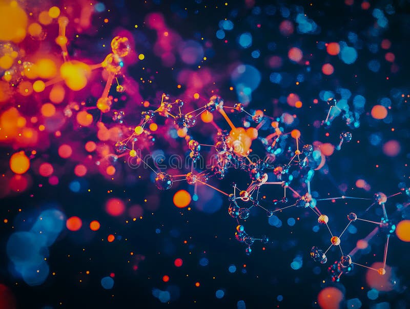 Molecular Dynamics in Vibrant Colors, Ai Generated Stock Illustration ...