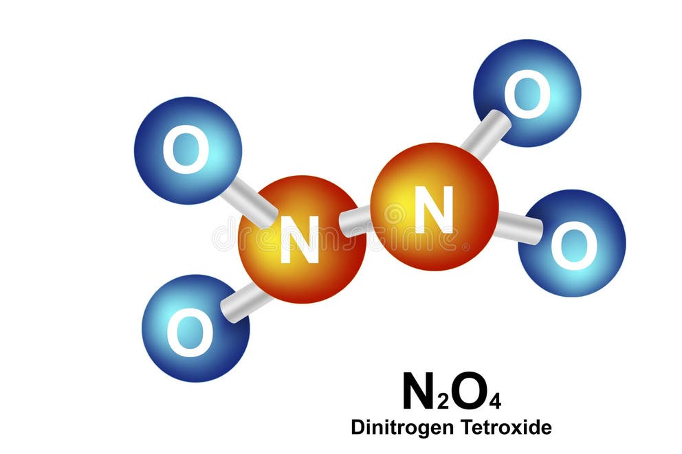 Molecular Formula and Chemical Structure of Dinitrogen Tetroxide Stock ...