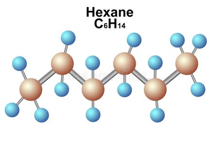 Molecular Formula of Hexane Isolated Stock Illustration - Illustration ...