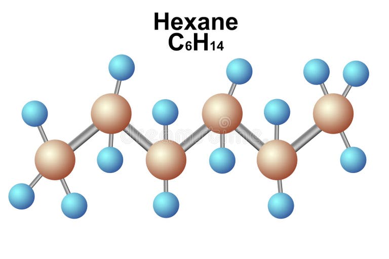 Molecular Formula of Hexane Isolated Stock Illustration - Illustration ...