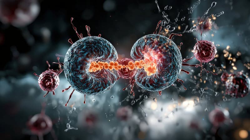 Molecular Fusion Process Laboratory Scientific Illustration Dark ...