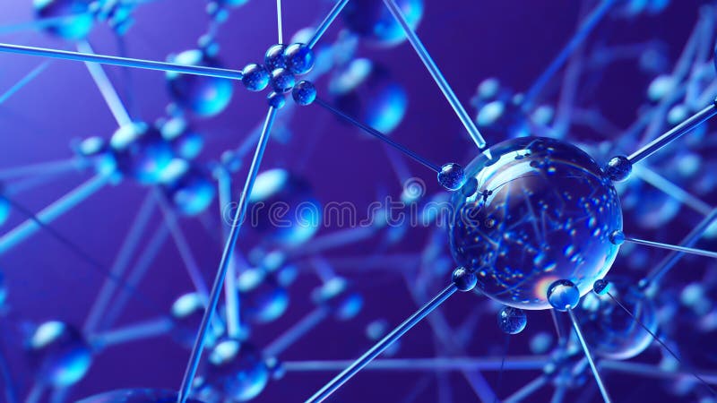 Molecular Harmony: Interconnected Atoms in a Vibrant Purple Landscape ...