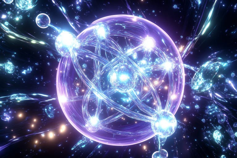 Molecular Interactions Display Glowing Bonds between Particles in a ...