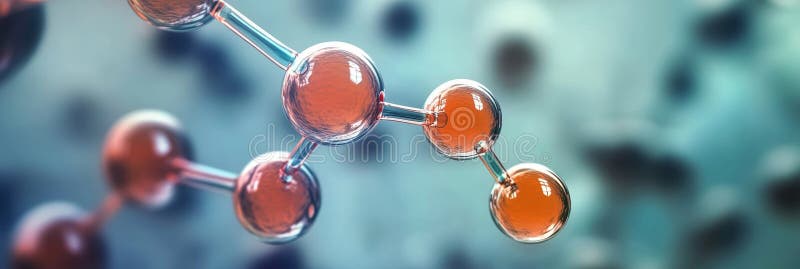 Molecular Model, Abstract Background with Spheres, Chemical Bonds, 3D ...