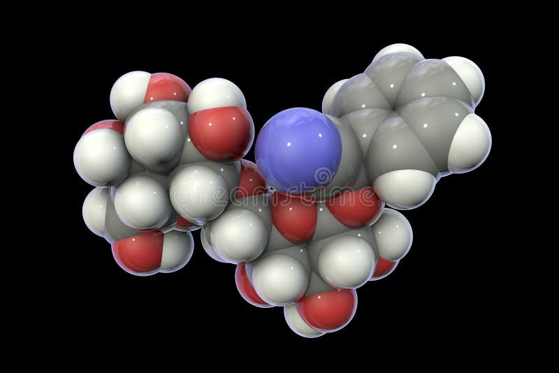 Molecular Model of Amygdalin, Laetrile, Vitamin B17, 3d Illustration ...