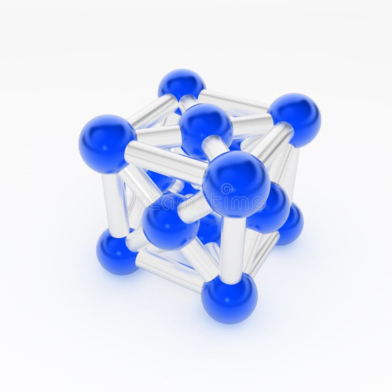 Molecular Model, Crystal Cube Structure Stock Illustration ...