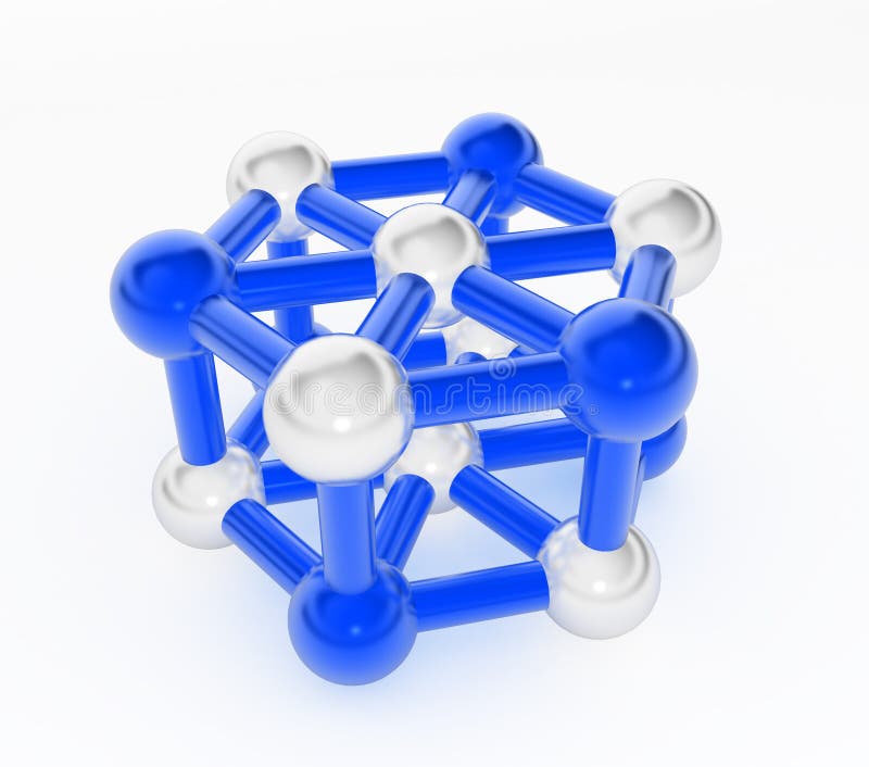 Molecular Model, Hexagonal Crystal Stock Illustration - Illustration of ...