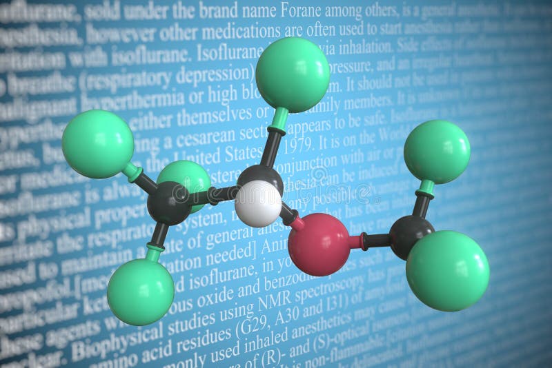 Molecule of Isoflurane. Isolated Molecular Model, 3D Rendering Stock ... Molecule of Isoflurane. Isolated Molecular Model, 3D Rendering Stock ...
