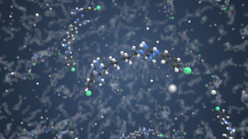 Chlorhexidine Molecule. Molecular Model. Looping Seamless 3d Animation ...