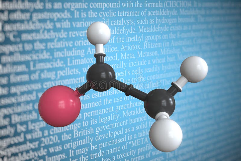 Molecular Model of Metaldehyde, 3D Rendering Stock Illustration ...