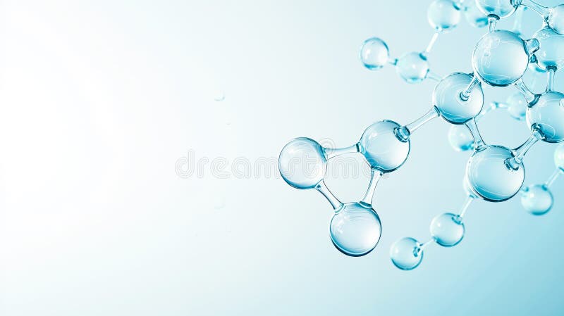 A Molecular Model of a Molecule on a Blue Background Stock Illustration ...